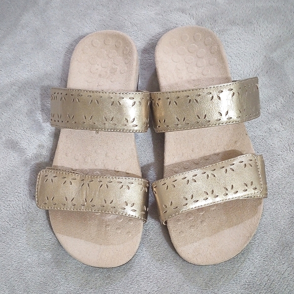 Vionic | Shoes | Nwob Matte Gold Vionic Randi Slides Sandals 8 | Poshmark